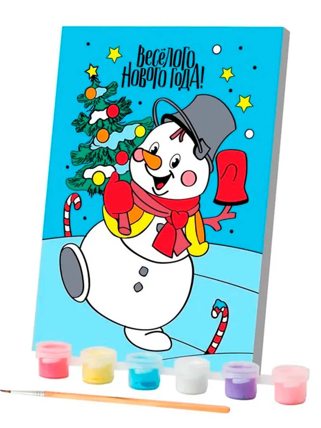 Raqamlar bo'yicha rasm "Quvnoq Yangi yil" Qor odam, 21 x 15 smni arzon ...