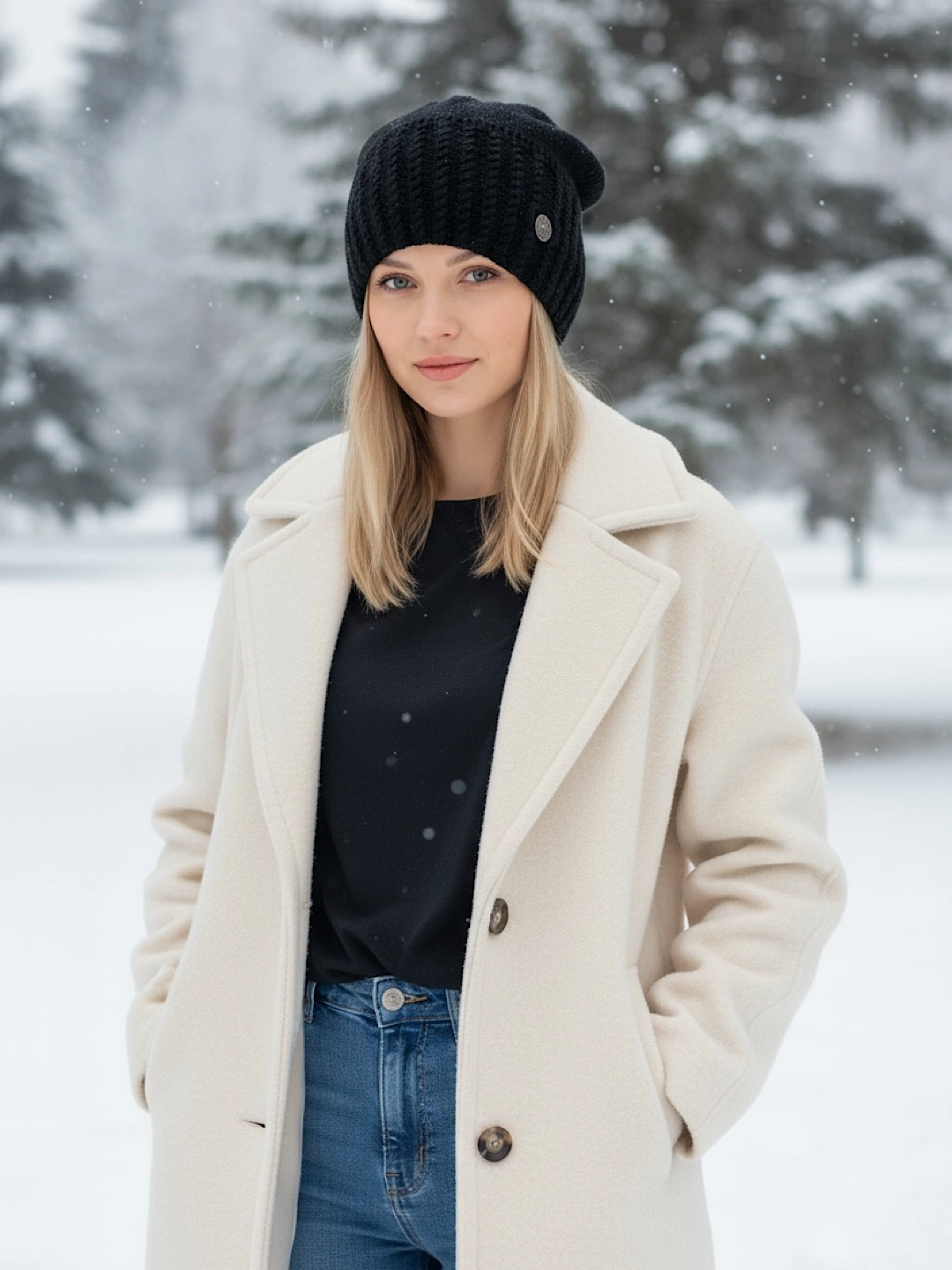 Trikotaj ayollar shapka Beanie – tugmacha bezakli, yumshoq va issiq ...