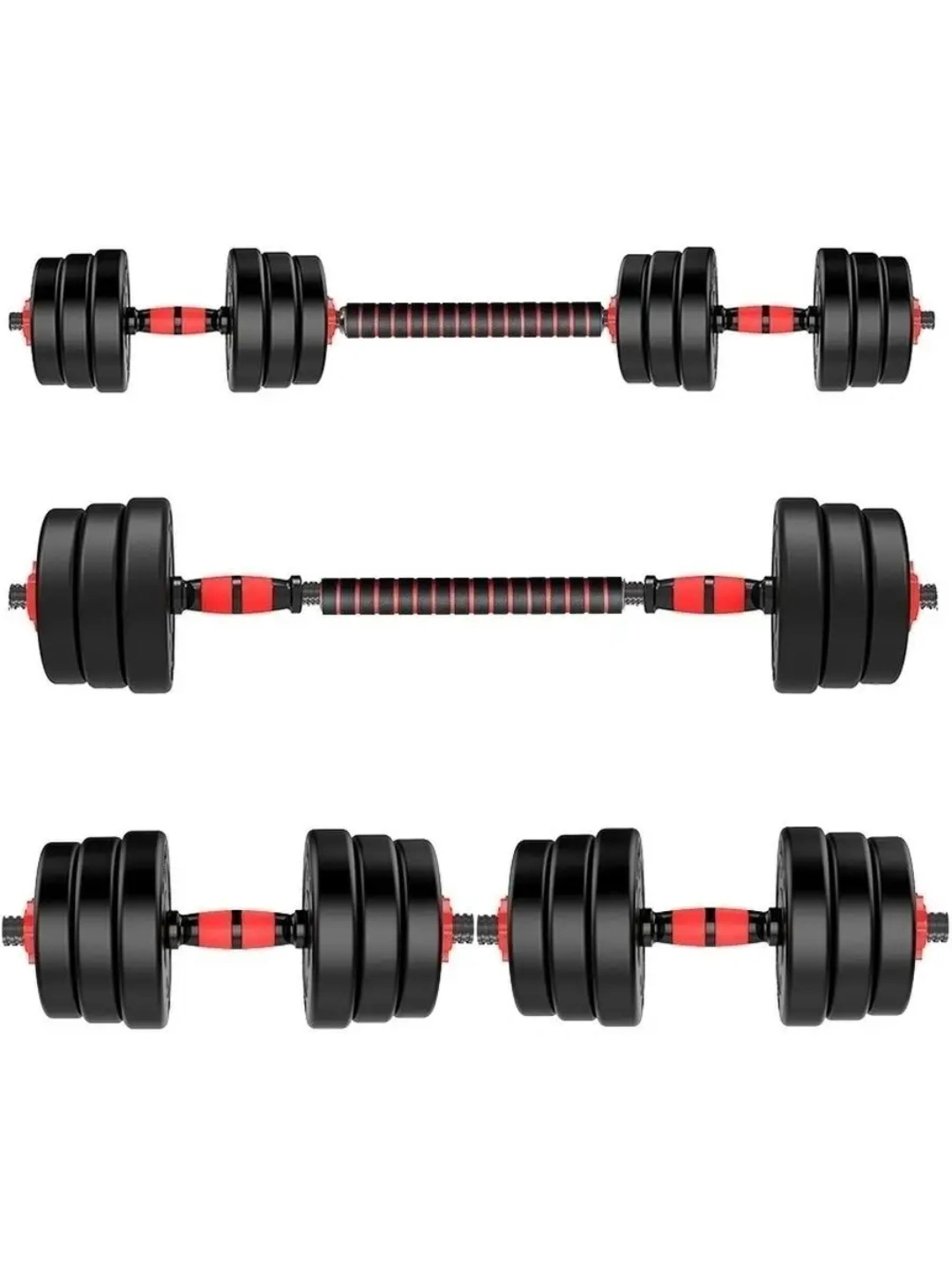 Gantellar va shtangalar to'plami, sport, fitnes, trenajor, 2 tasi 1 da ...