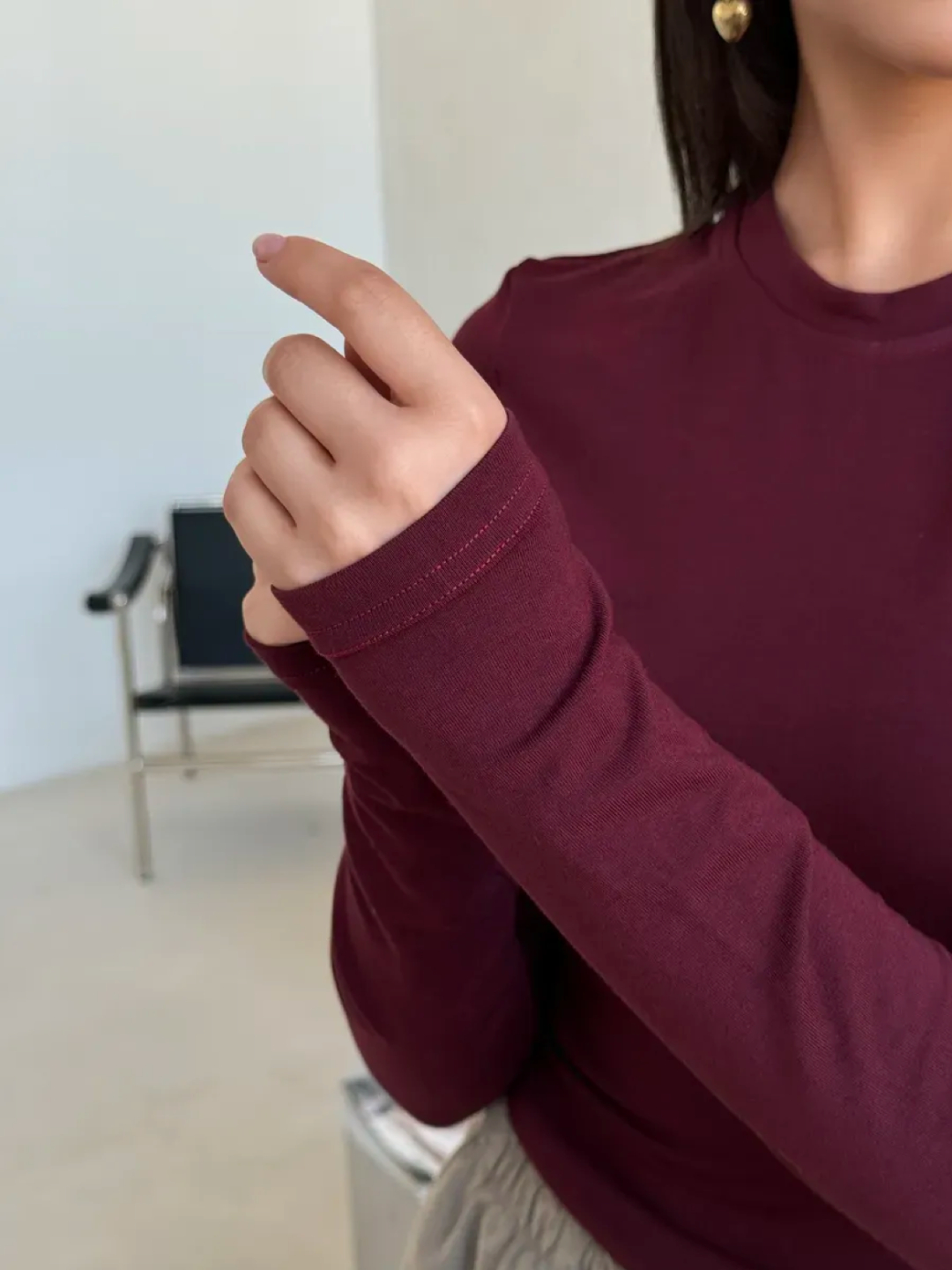 Женский лонгслив, стандартный размер 40-50, длинный рукав, лонгслив с перчатками за 53900 сум со ...