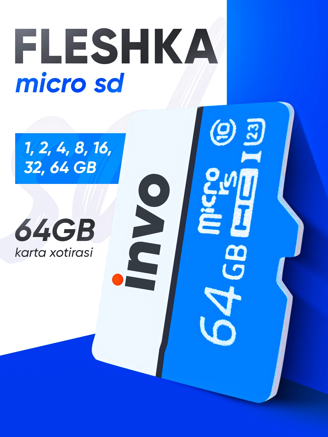 Micro fleshka, Chip, Invo 1 GB, 2 GB, 4 GB, 8 GB, 16 GB, 32 GB, 64 GB ...