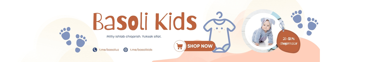 BASOLI KIDS — Barcha toifalar 40% gacha chegirma bilan ⭐5.0 (6+ sharhlar). Uzum Market