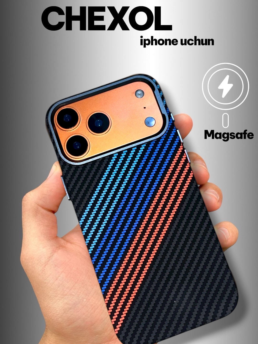 Чехлы Magsafe Carbon для iPhone 13, 14, 15, 16, 17 Pro, Pro Max за ...