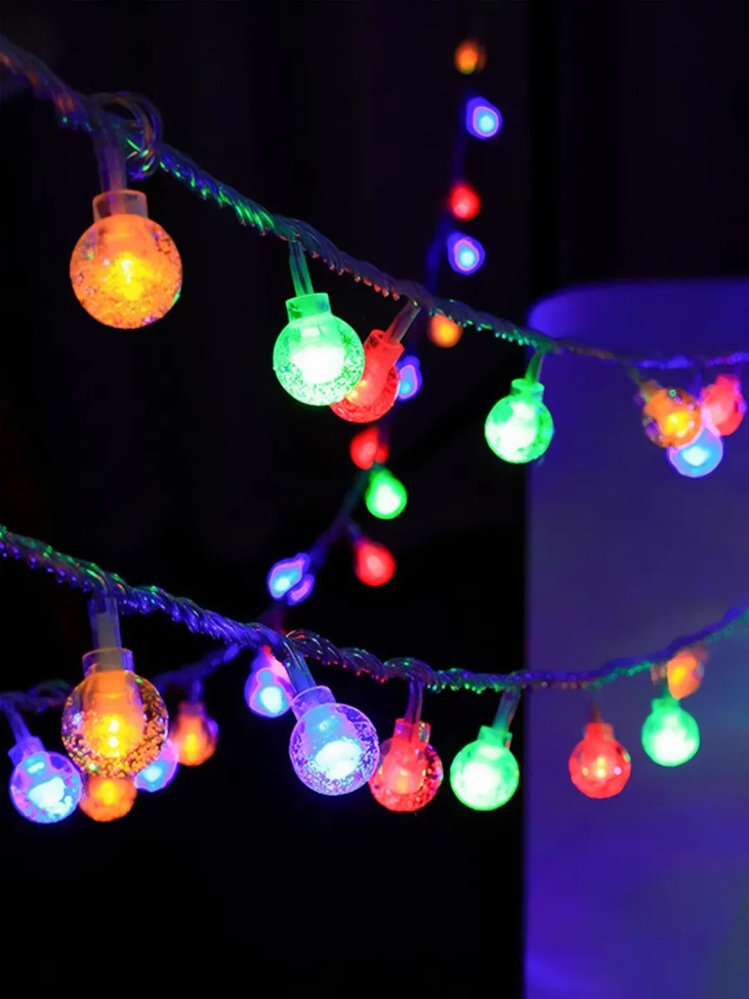 LED figura girlyanda 3/6/10 m, 5 xil shakl: yulduz, shar, oy — archa va ...