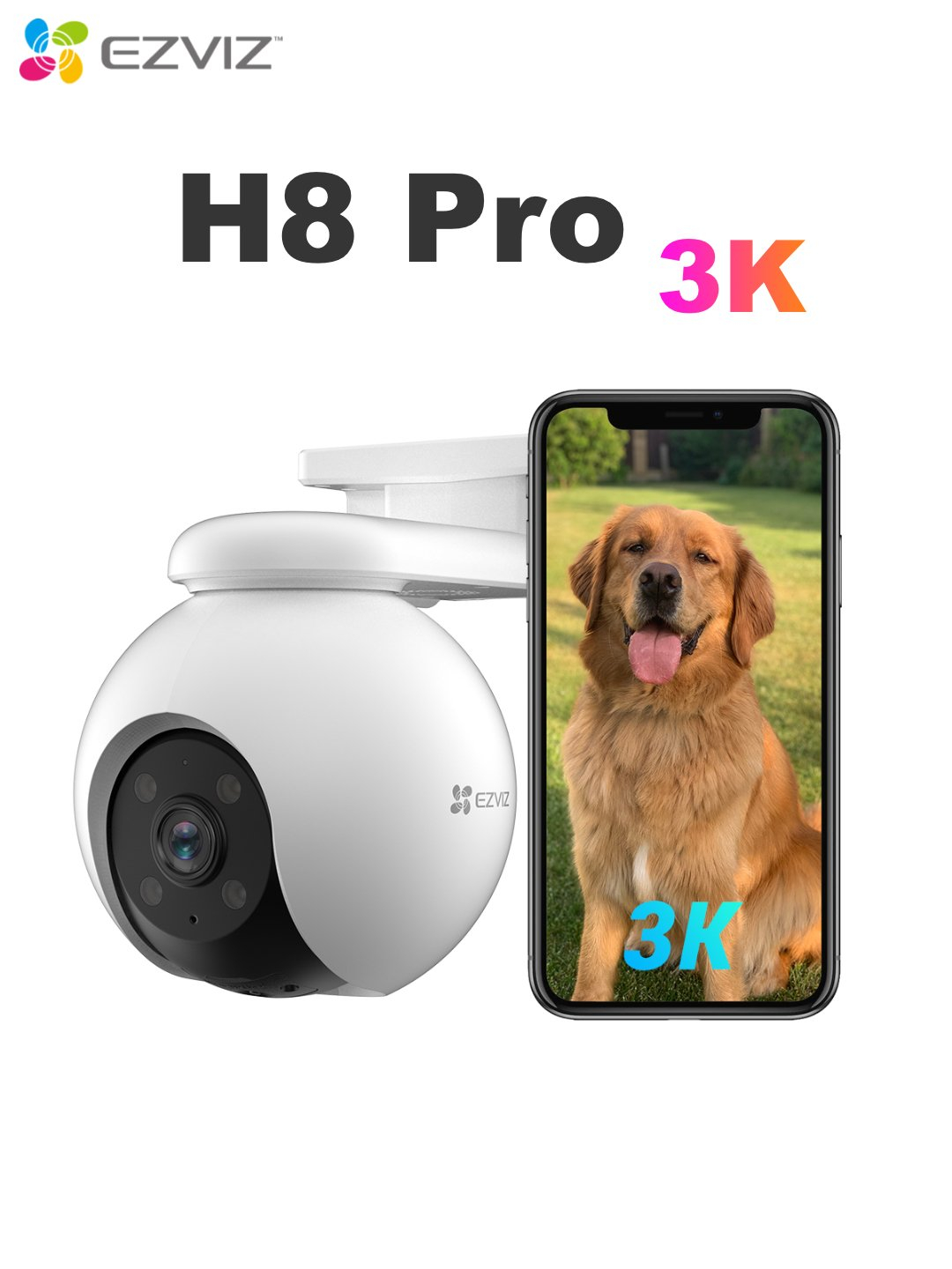 EZVIZ H8 Pro 5MP — панорамная Wi‑Fi IP‑камера (Pan & Tilt), цветное ...