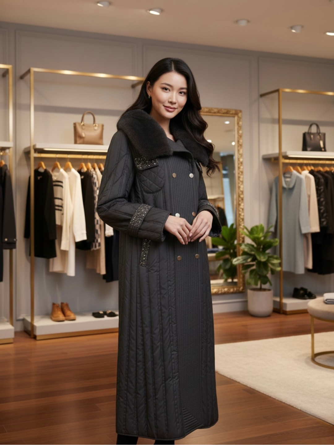 Женская куртка-пальто со съёмным мехом, 120 см за 1349000 сум со ...