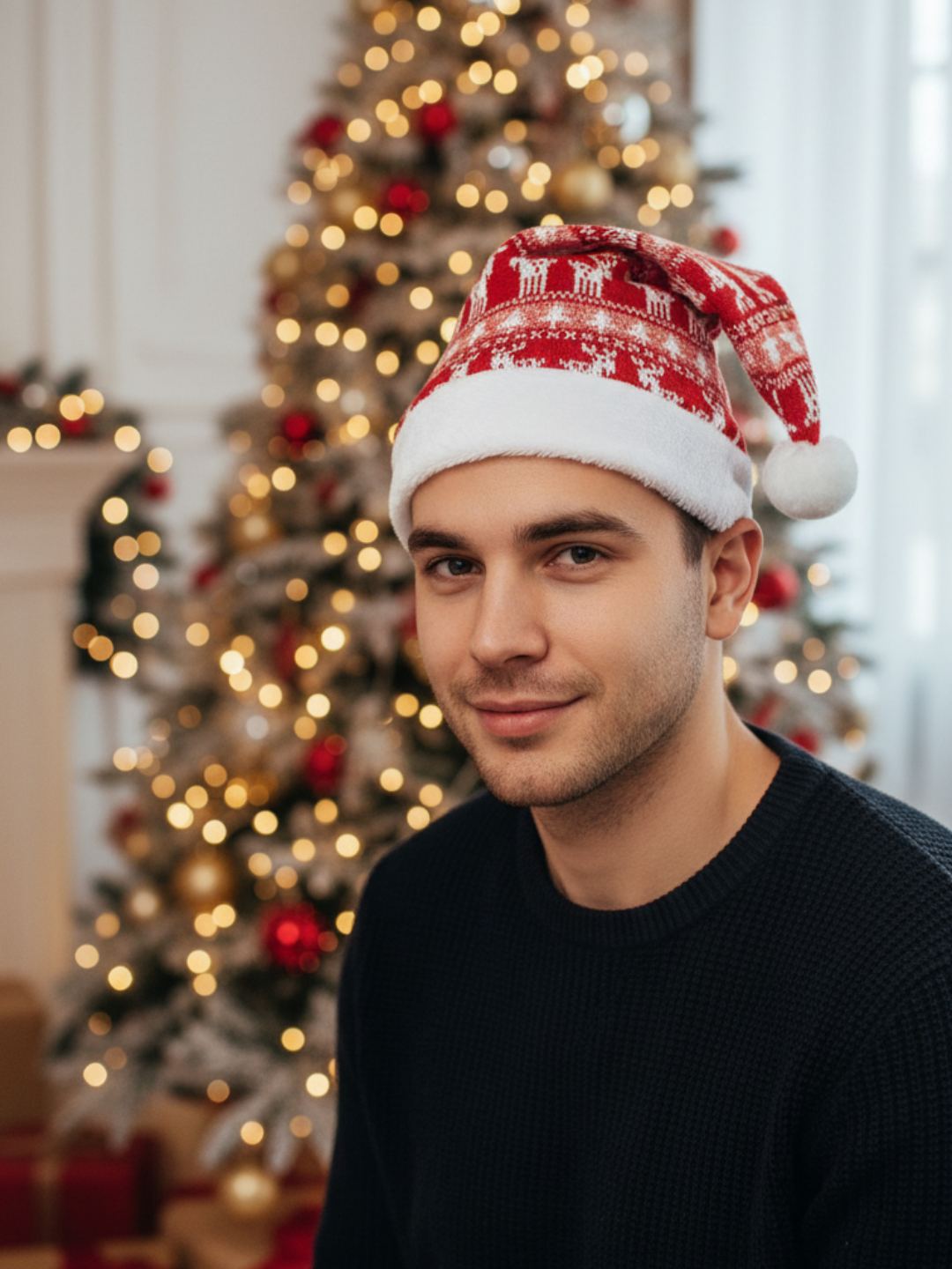 Новогодняя шапка-шапка Деда Мороза, меховая за 34990 сум со скидкой 30% ...