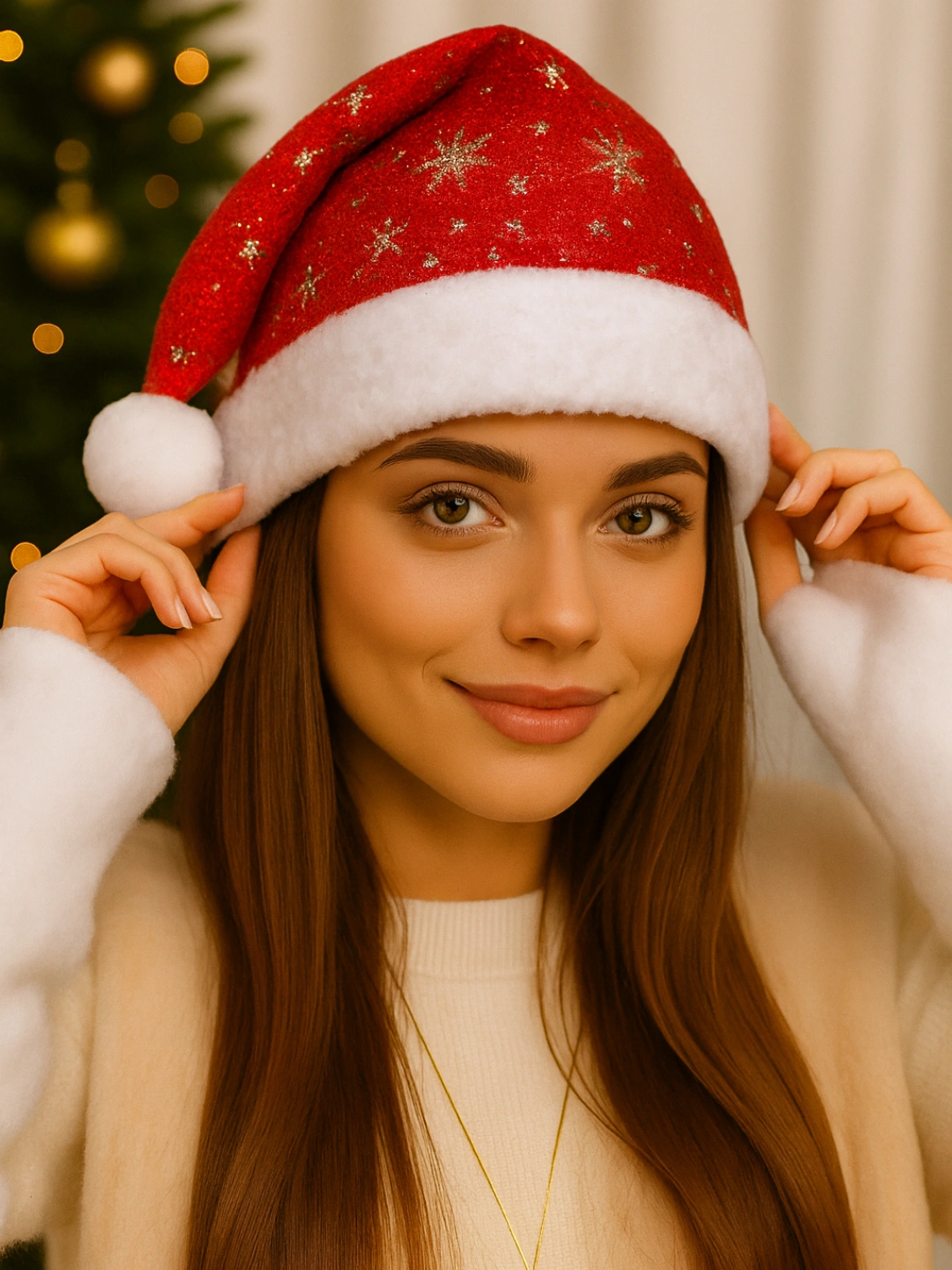 Колпак Деда Мороза, красная новогодняя шапка, для взрослых и детей за ...