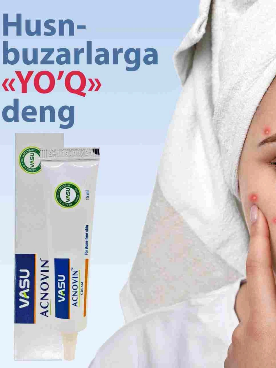 Крем против прыщей Acnovin, Vasu Acnovin Cream, 15 г за 52000 сум со ...