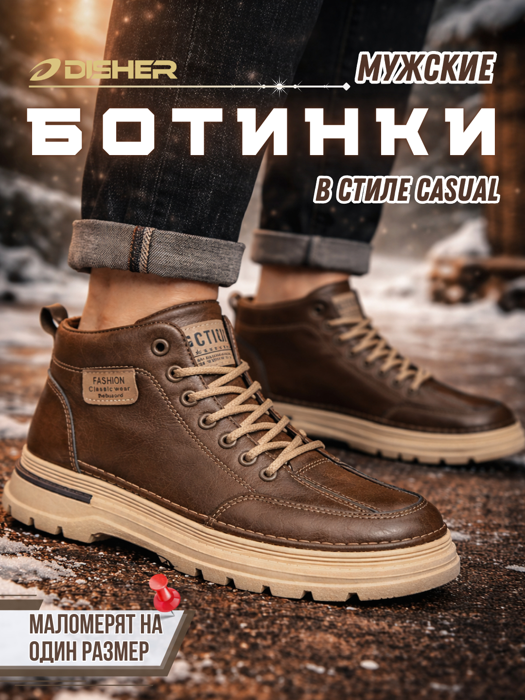 Erkaklar uchun DISHER NorthStep martins etiklari, zamonaviy, qulay 1 ...