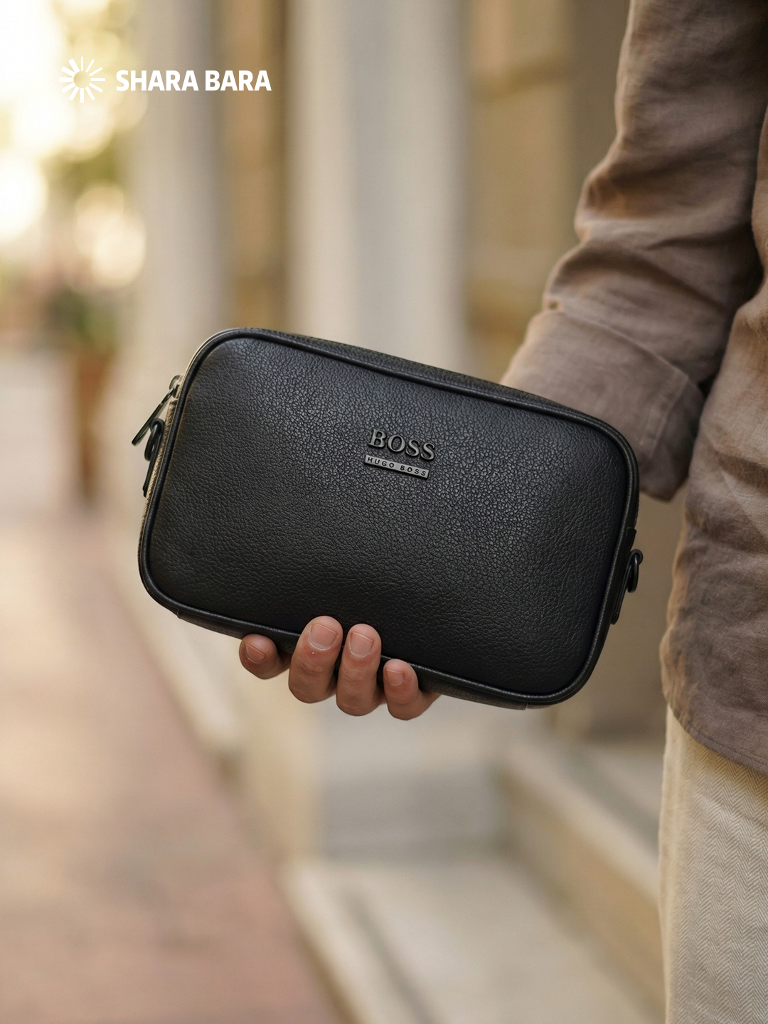 Мужская барсетка из эко-кожи в коробке за 159900 сум со скидкой 27% ...