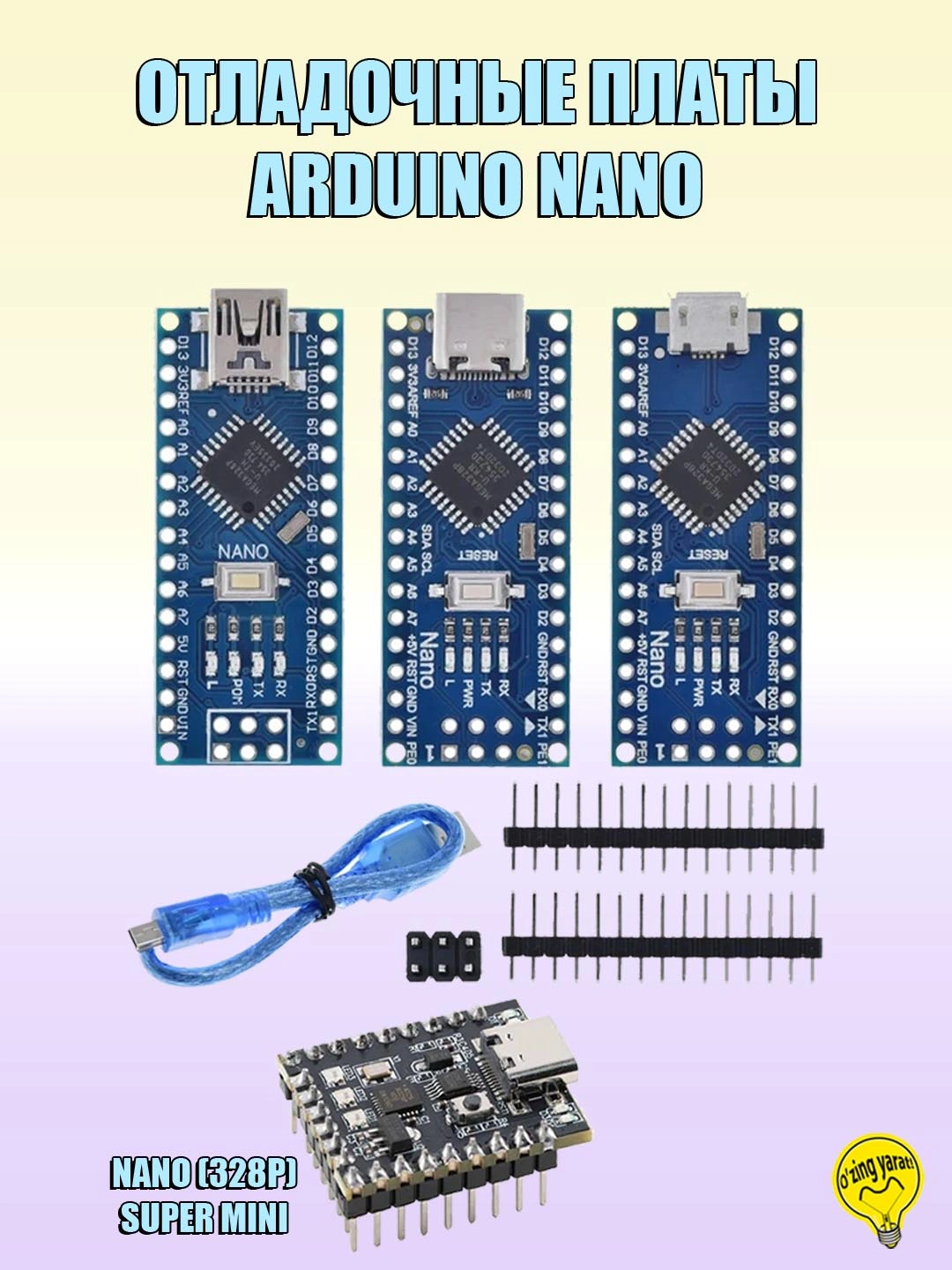 Arduino Nano/Supermini v3.0 dasturlash platalari, ATmega328P chipli ...