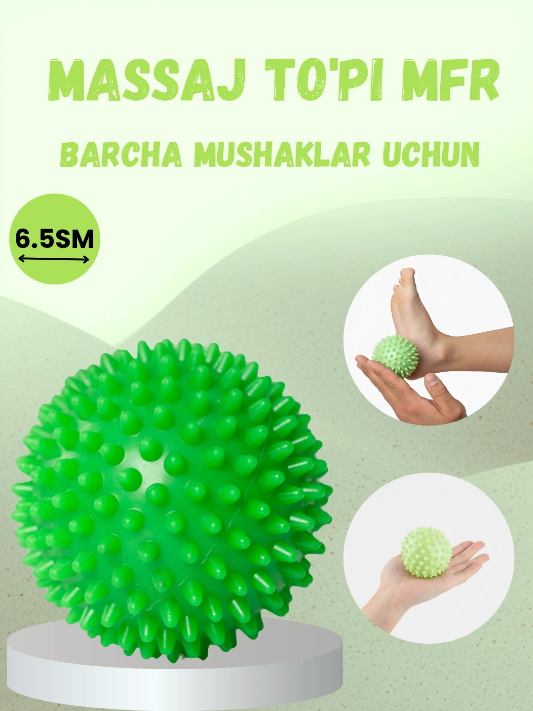 Massaj to'pi MFR, yoga va fitnes uchun, 6.5 sm 24900 so'mga 59% ...